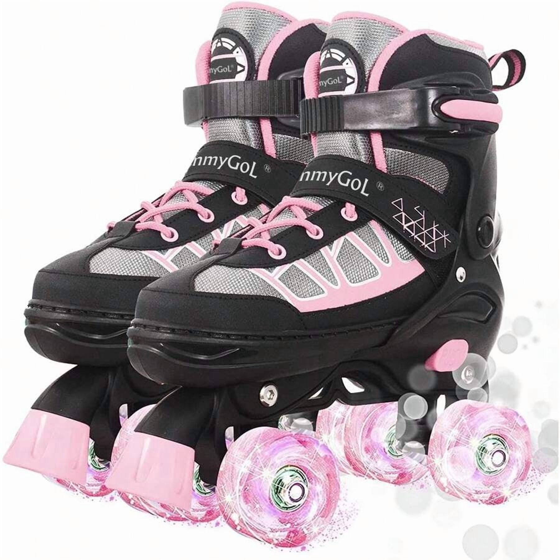 Roller Skates For Kids Boys Girls, Adjustable Quad Skates With Light Up ...