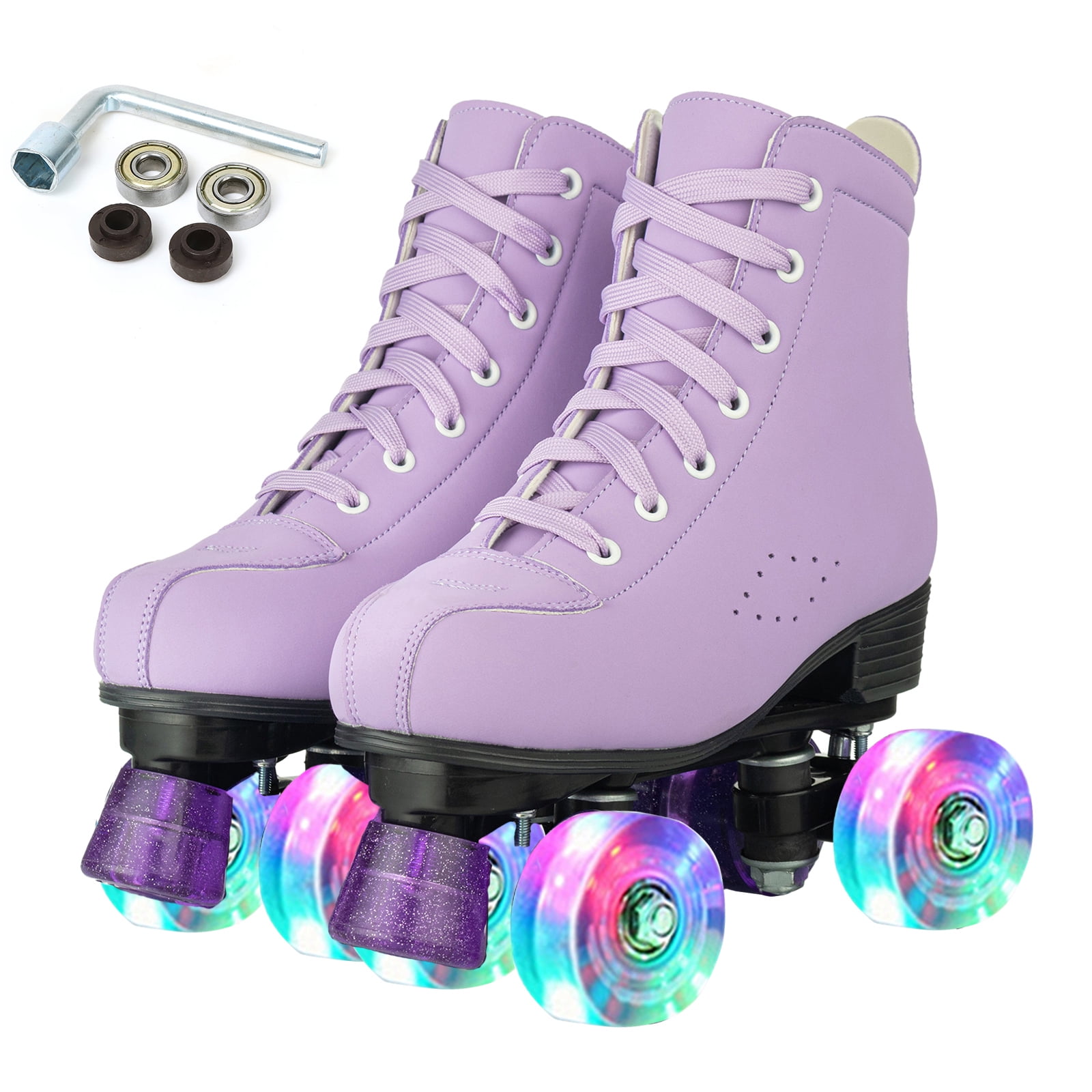 JUANYU Roller Skates, High-Top Double Row Quad Skates, Light Up Star ...