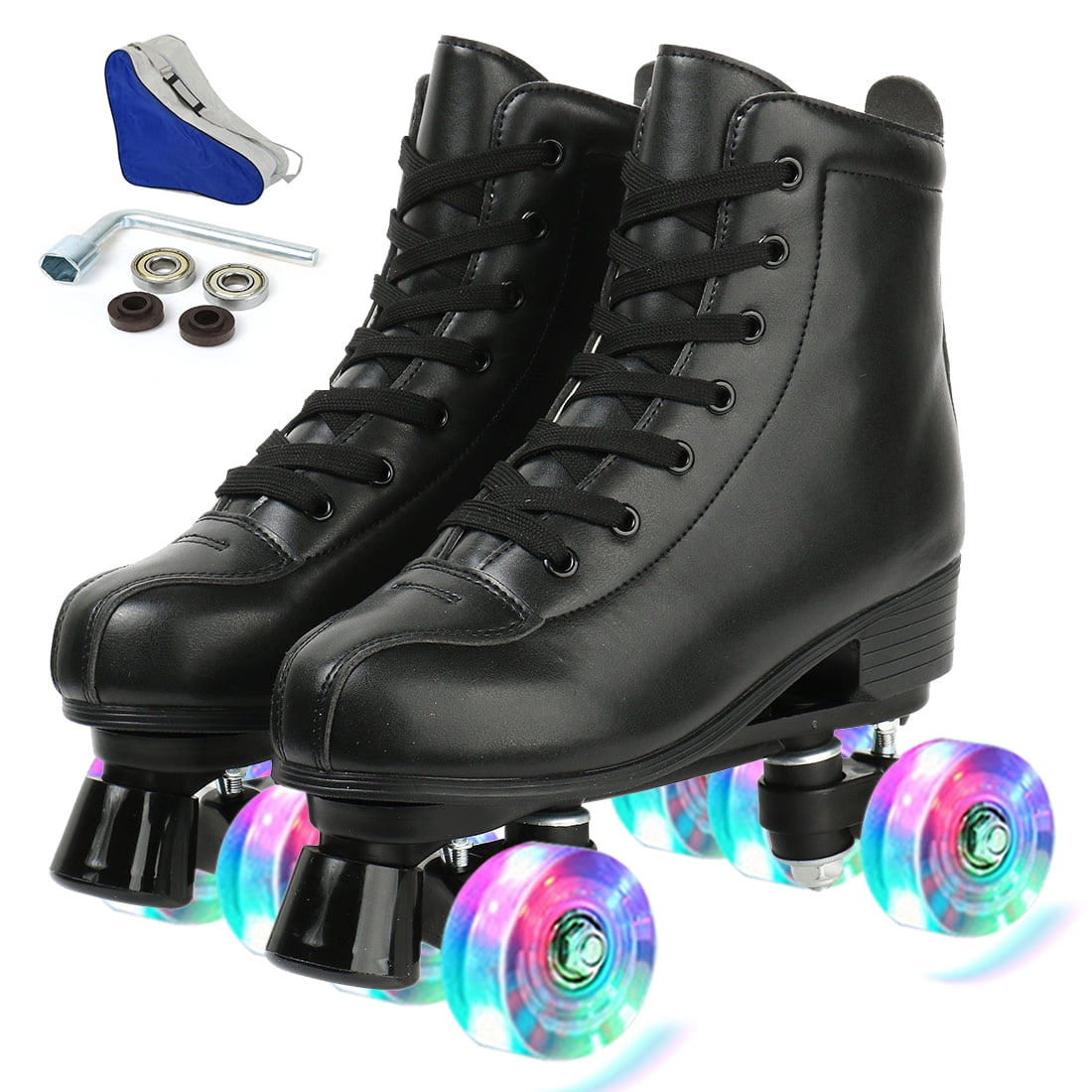 Roller Skates, High-Top Double Row Quad Skates Youth 1-5 & Women's 3-13 ...