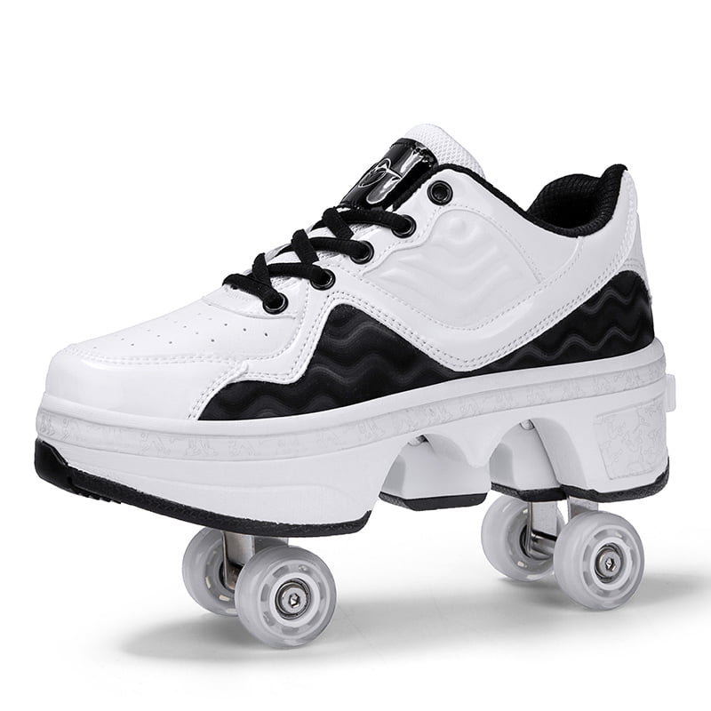 Roller Skates for Women Men, Shoes with Wheels for Girls, Kick Rollers ...