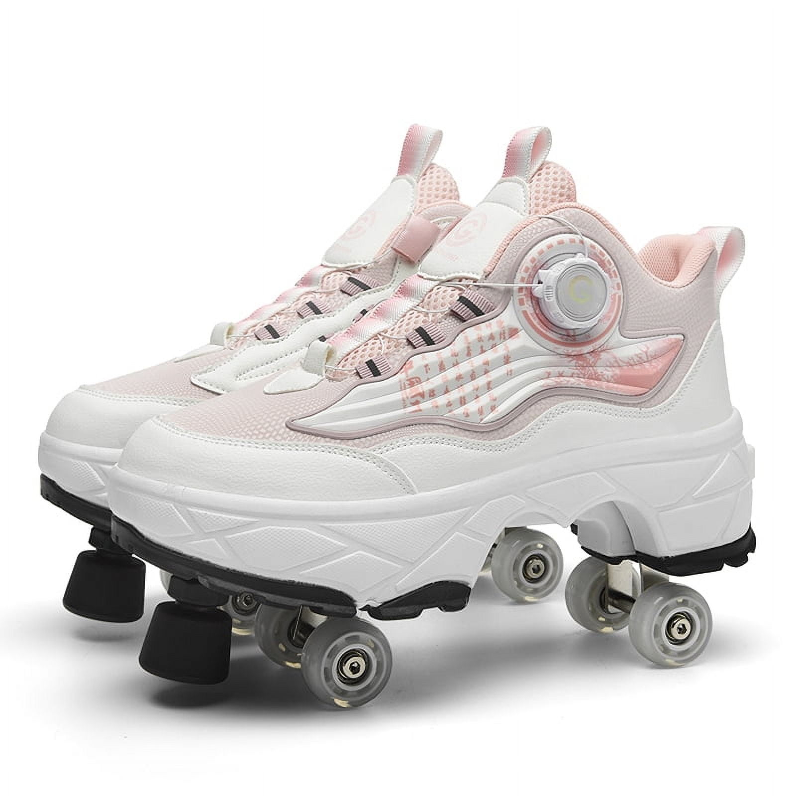 Roller Skates for Women Men, Shoes with Wheels for Girls, Kick Rollers ...