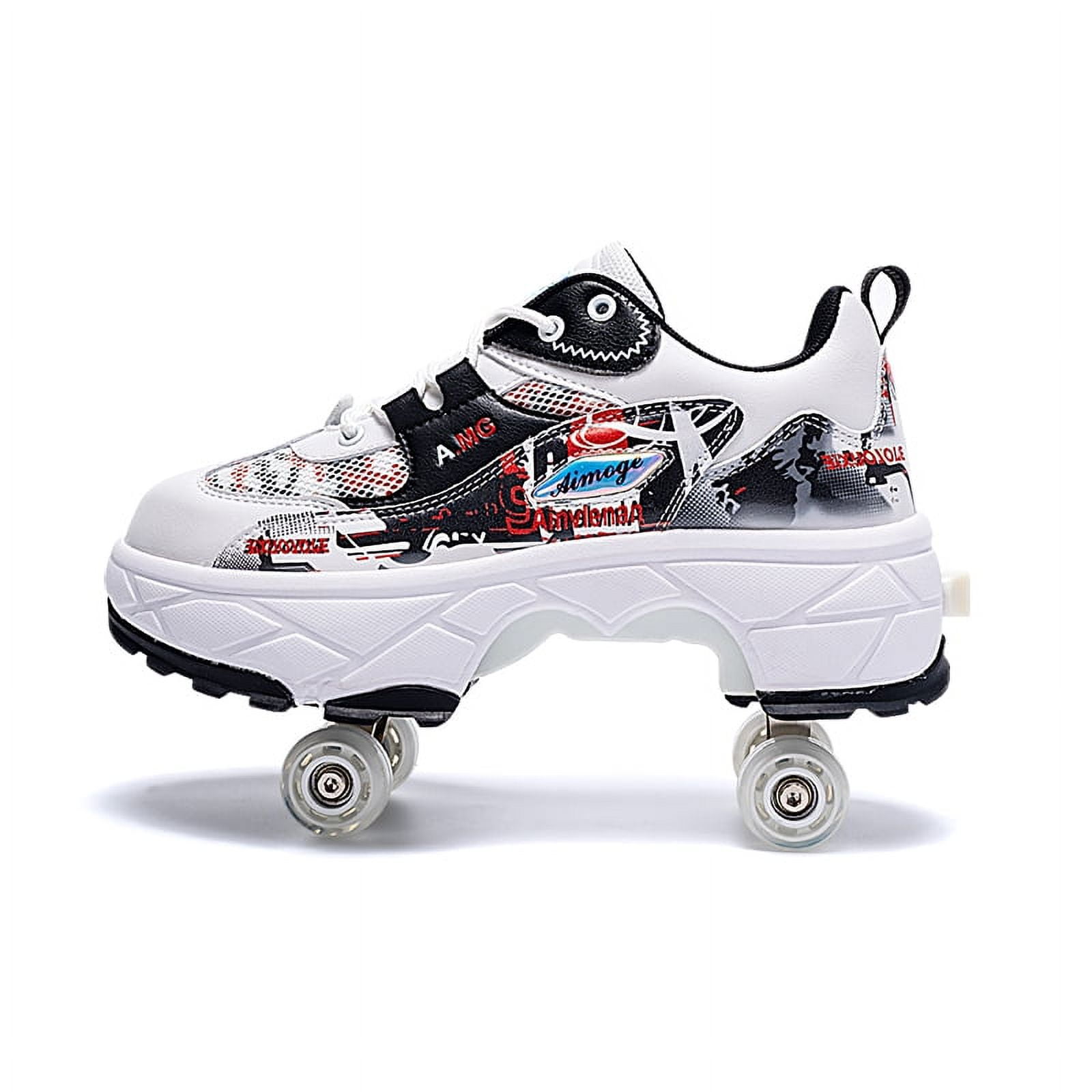 Roller Skates for Women Men, Shoes with Wheels for Girls, Kick Rollers ...