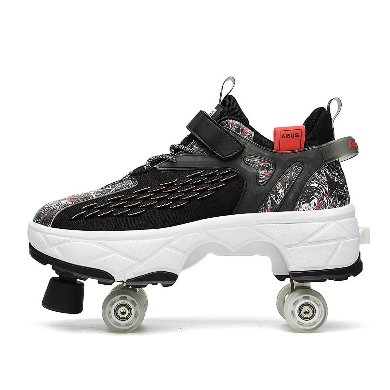 Roller Skates for Women Men, Shoes with Wheels for Girls, Kick Rollers ...