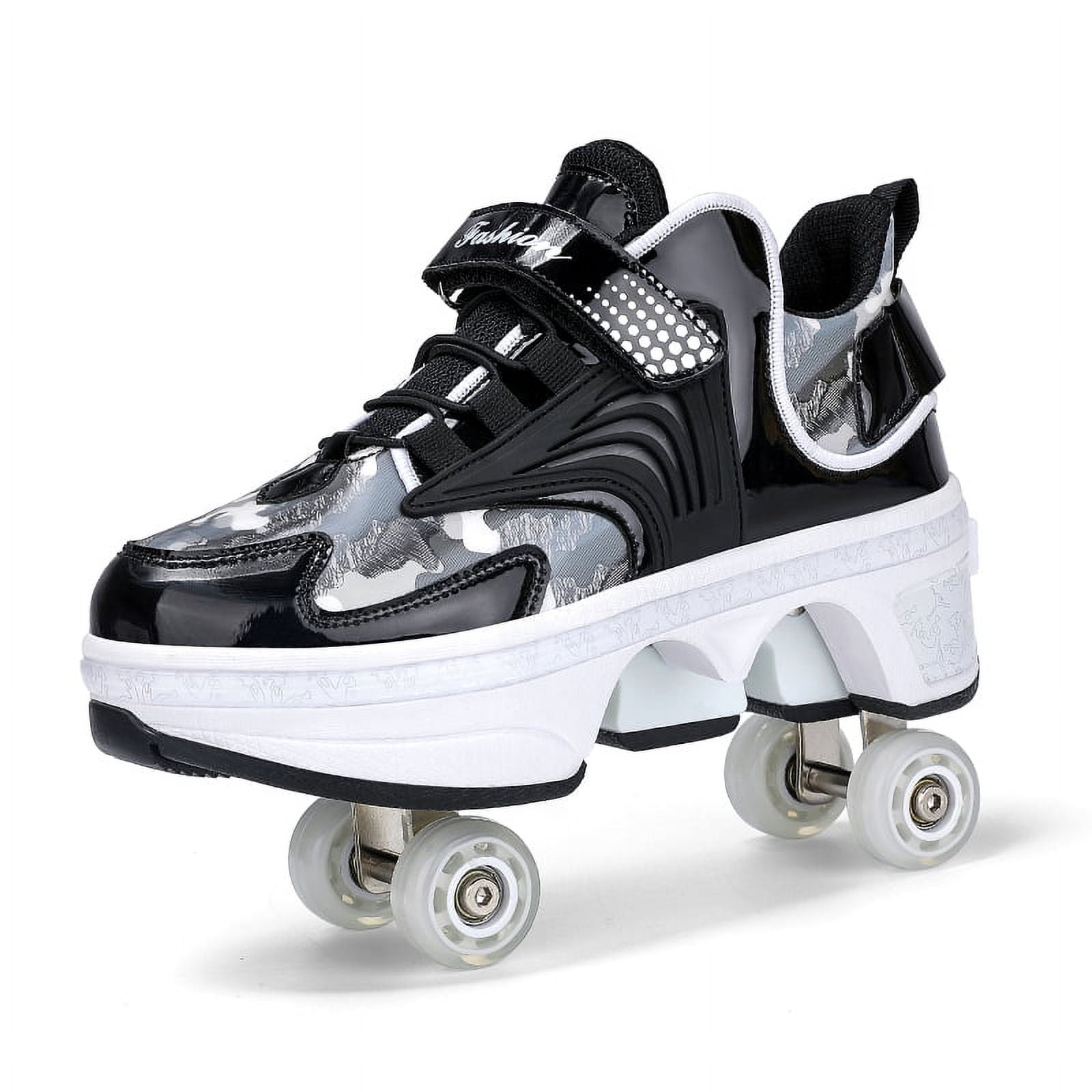 Roller Skates for Women Men, Shoes with Wheels for Girls, Kick Rollers ...
