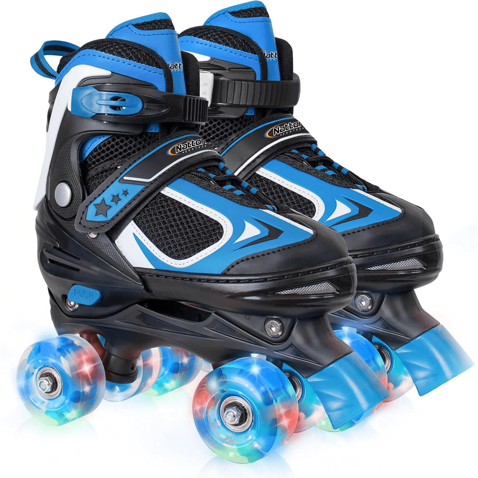 Outdoor Roller Skates for Boys, Girls, Kids - Adjustable Quad Skates ...