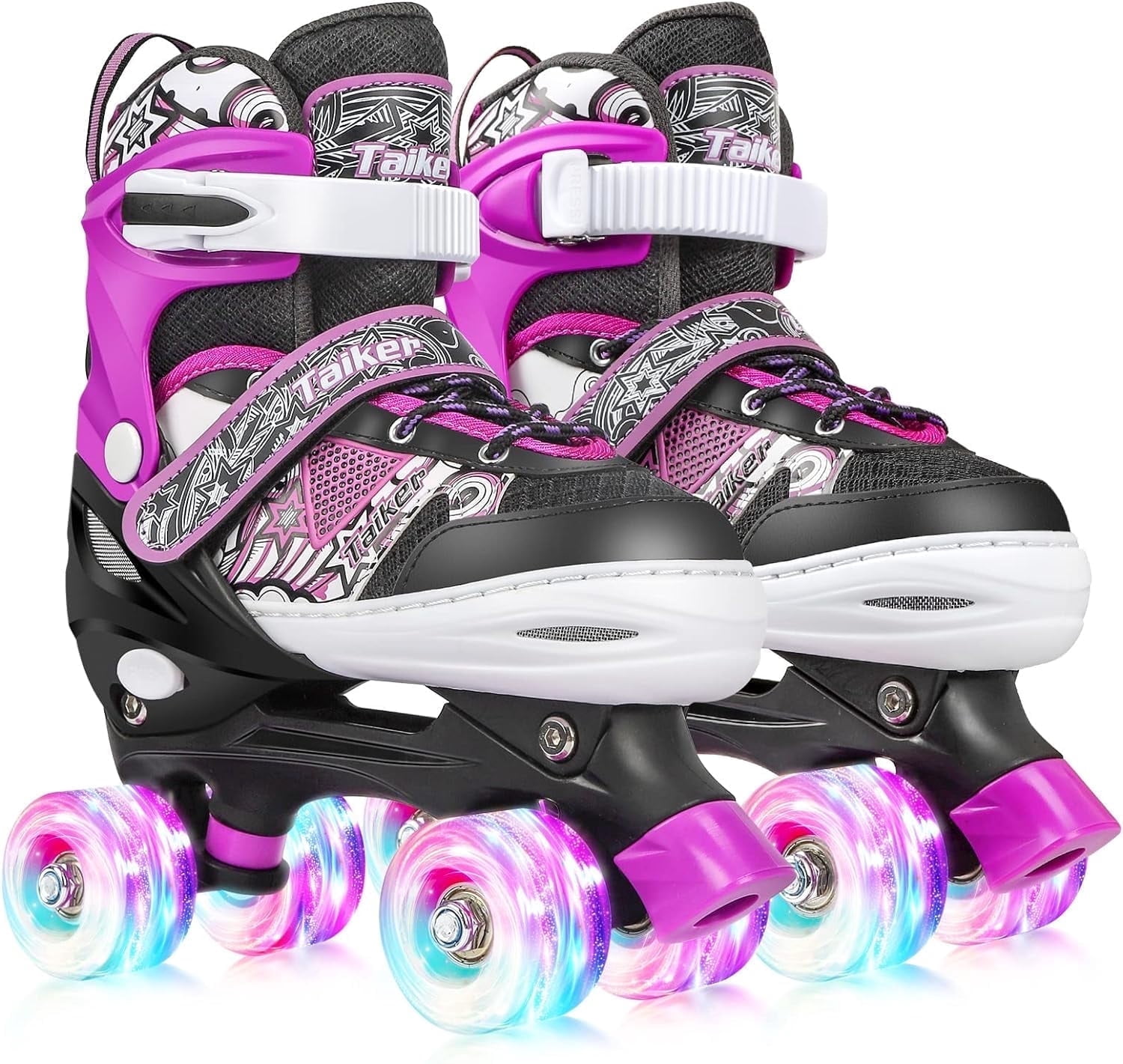 Adjustable Roller Skates for Boys, Girls, Kids & Toddlers with Light up ...