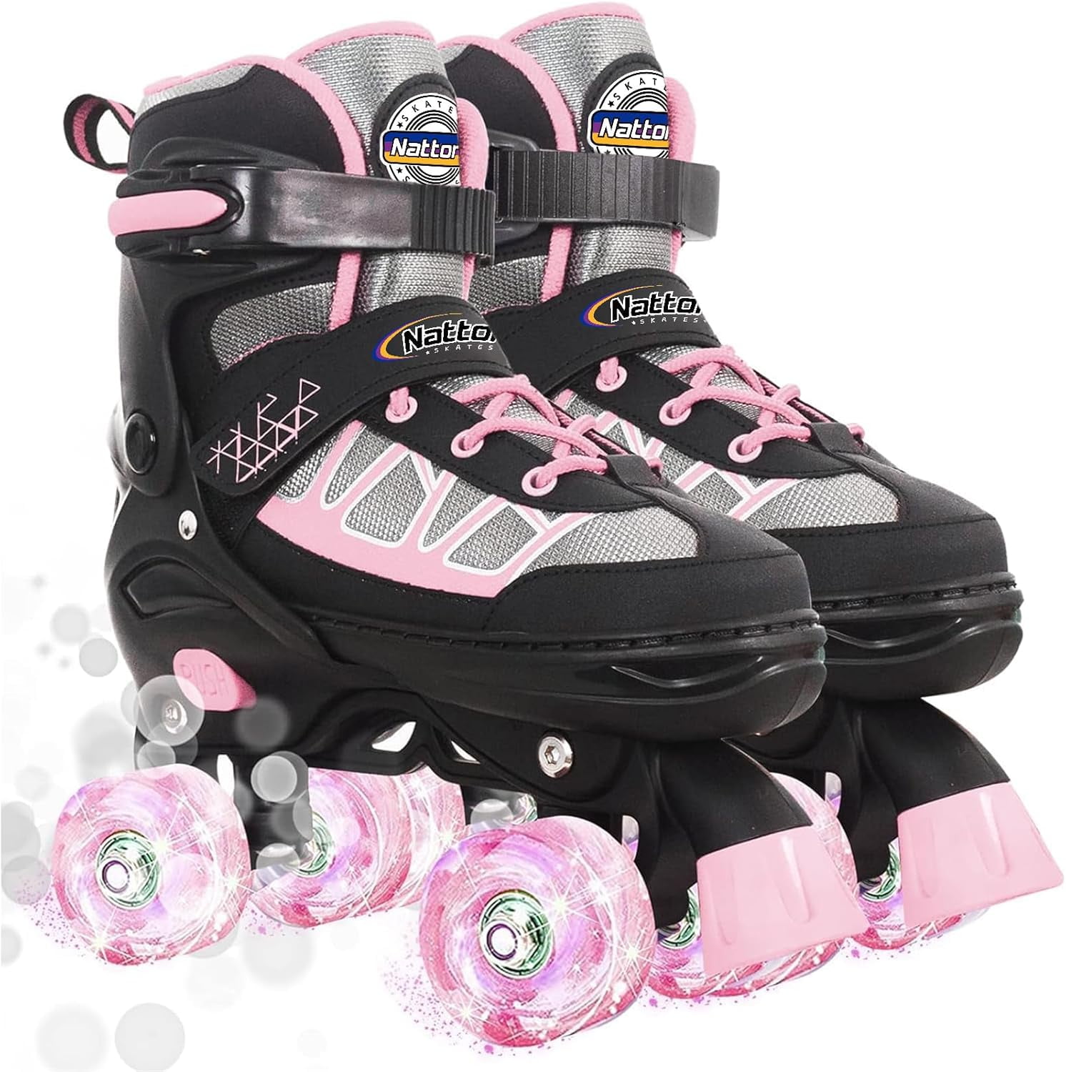 Roller Skates for Kids Boys Girls, 4 Size Adjustable Rollerskates with ...