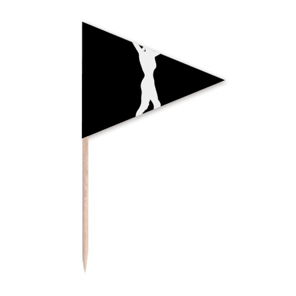 Roller Skating Sport Black Outline Toothpick Triangle Cupcake Toppers ...