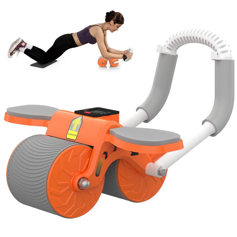 Roller Wheel Kit - Auto-Rebound Core Trainer with Knee Pad, Timer ...