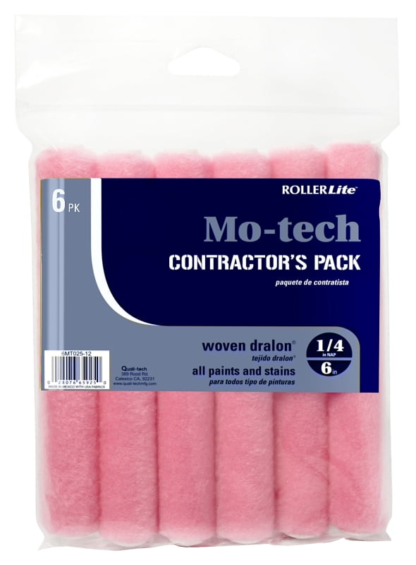 RollerLite Mo-Tech 6MT025-6 Roller Cover, 1/4 in Thick Nap, 6 in L ...