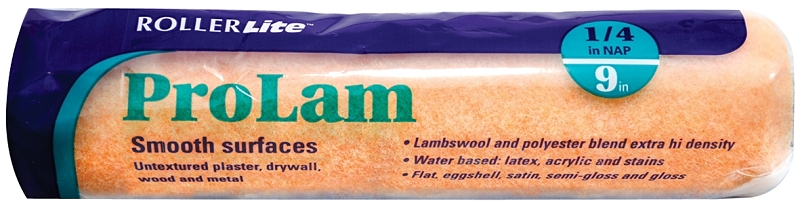 RollerLite ProLam 9KL025 Roller Cover, 1/4 in Thick Nap, 9 in L ...