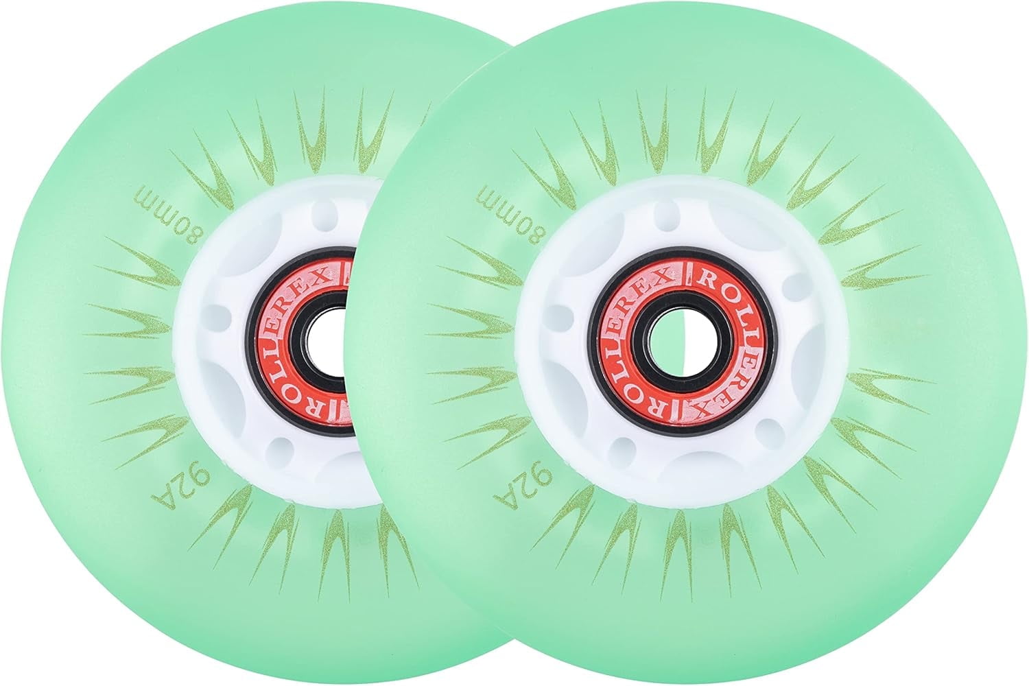 Rollerex 2-Pack, Glowrider 92A LED Light Up Wheels w/ Bearings - Glow ...