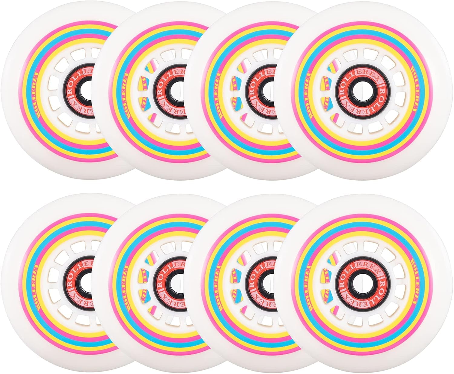 Rollerex Lollipop Boardwalk Inline Skate Wheels (8-Pack with Bearings ...