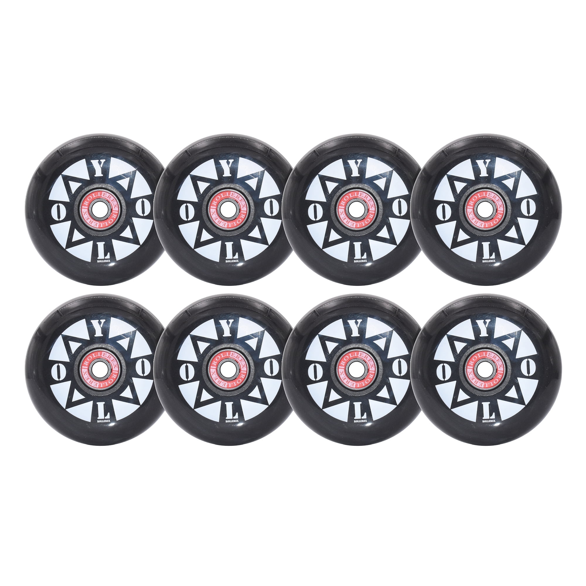 Rollerex YOLO Inline Skate Wheels (8-Pack with Bearings, Spacers and ...
