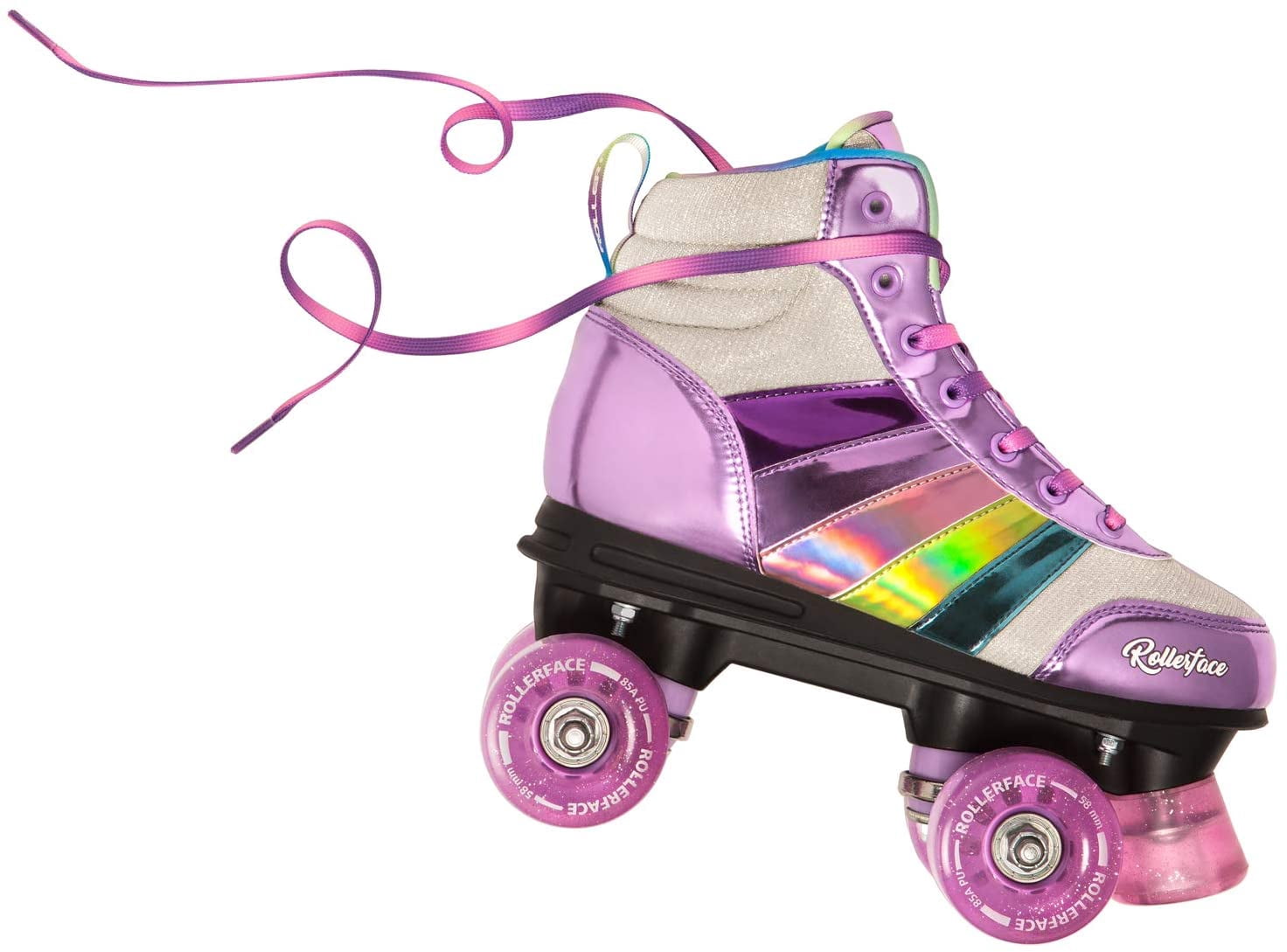 Rollerface Glitter Womenâ€™s Outdoor Roller Skates, Retro Quad, Smooth ...