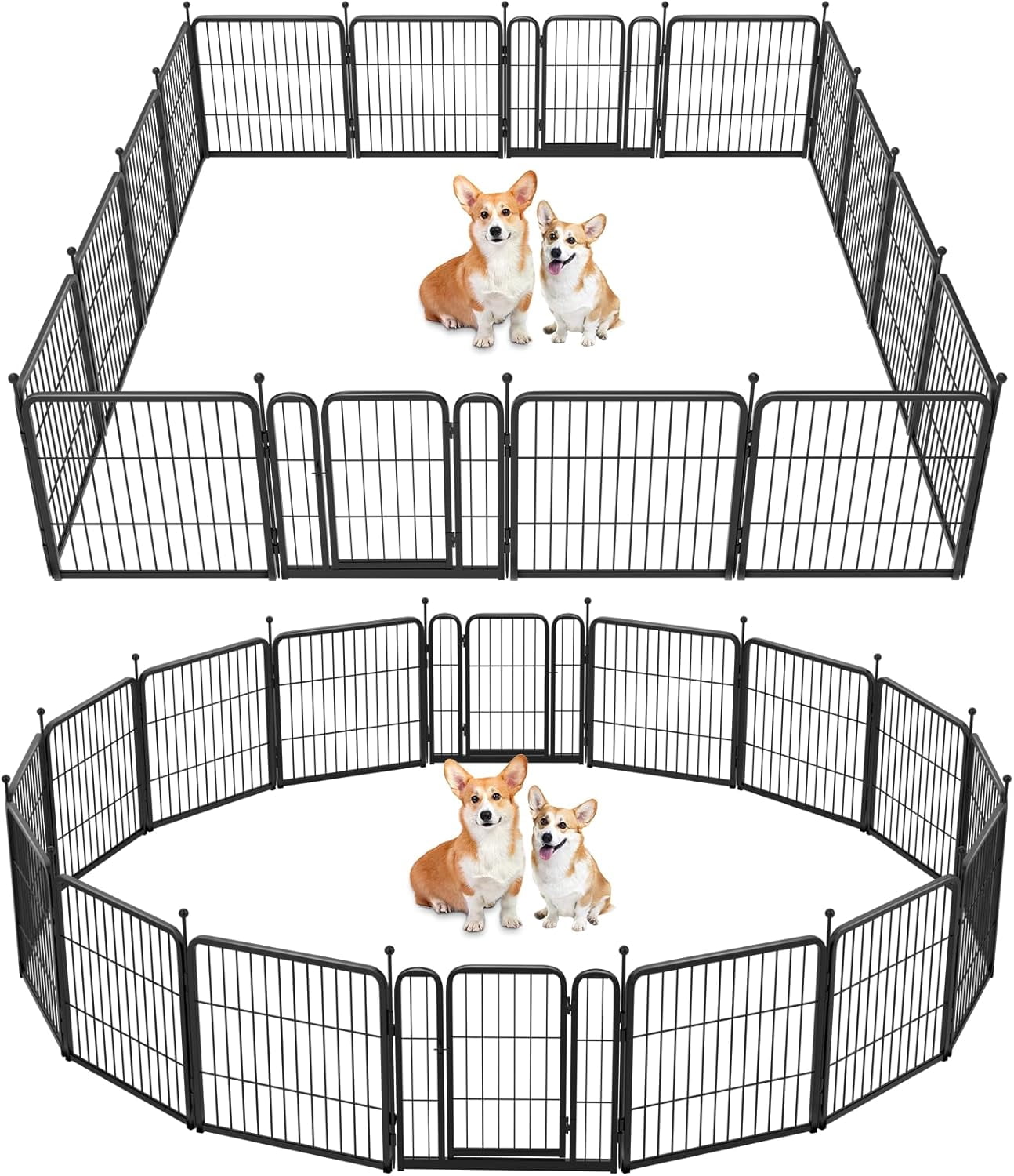 Rollick Dog Playpen for Yard, RV Camping, 24 inch 8 Panels for Puppy ...