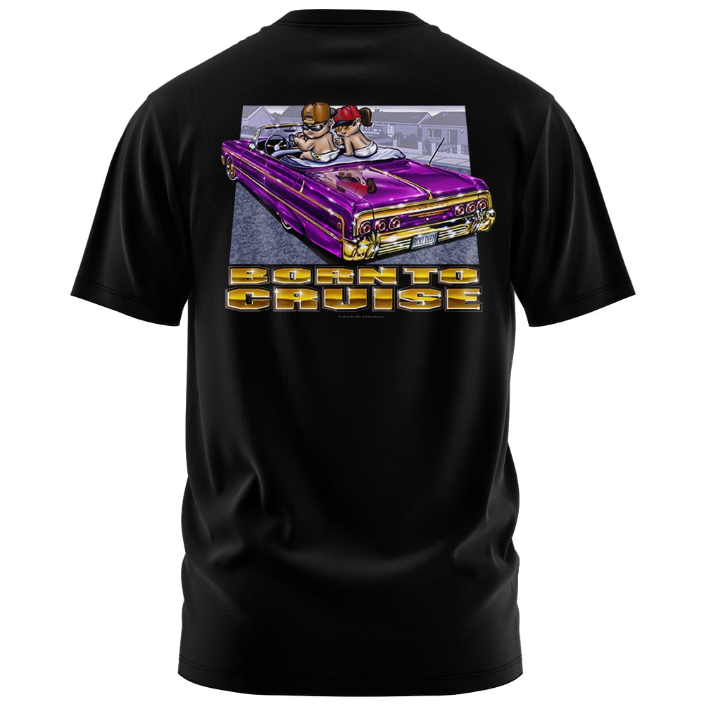 Rollin Hard Men's Born to Cruise Lowrider black Big & Tall heavyweight ...