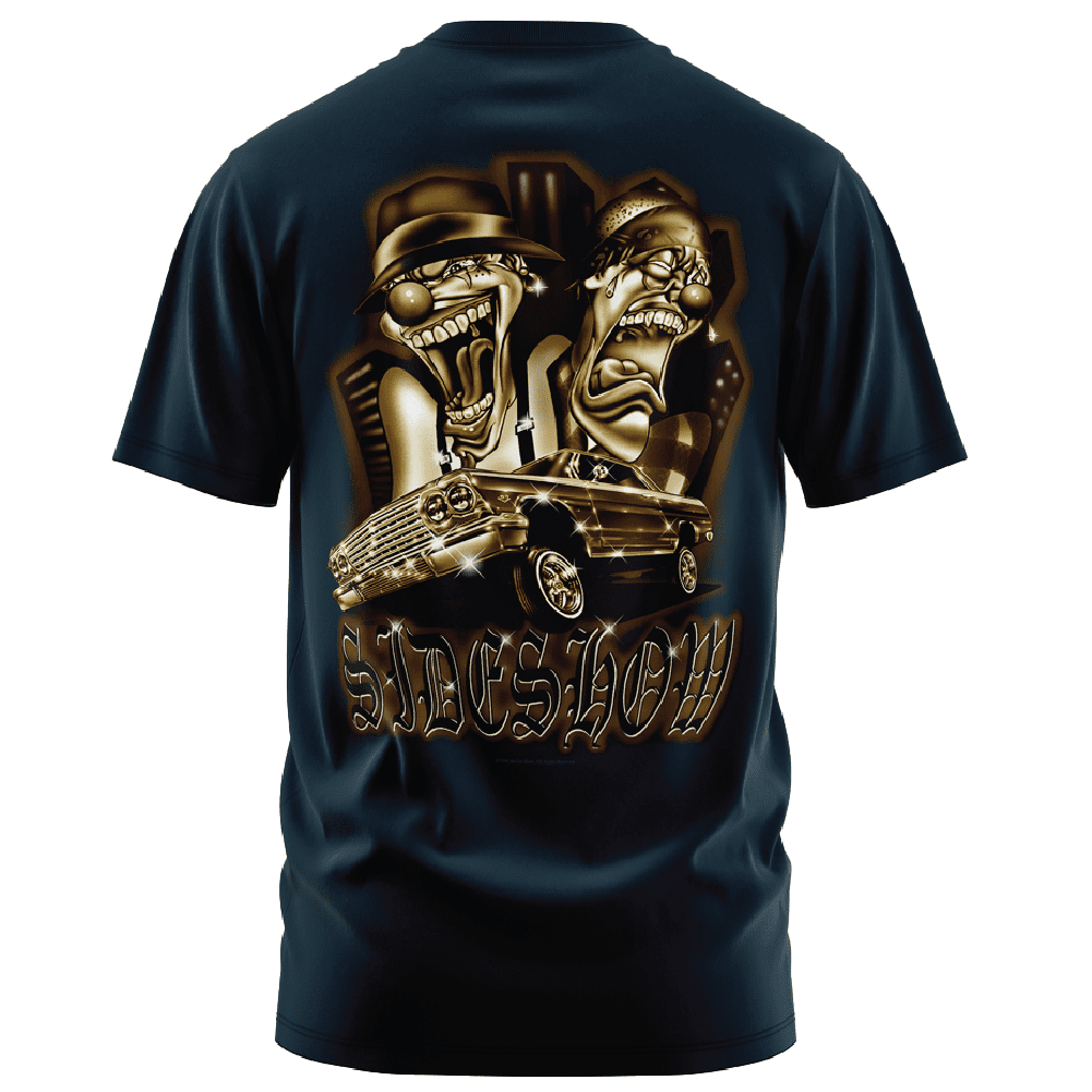 Rollin Hard men's Sideshow Lowrider navy classic fit front and back ...
