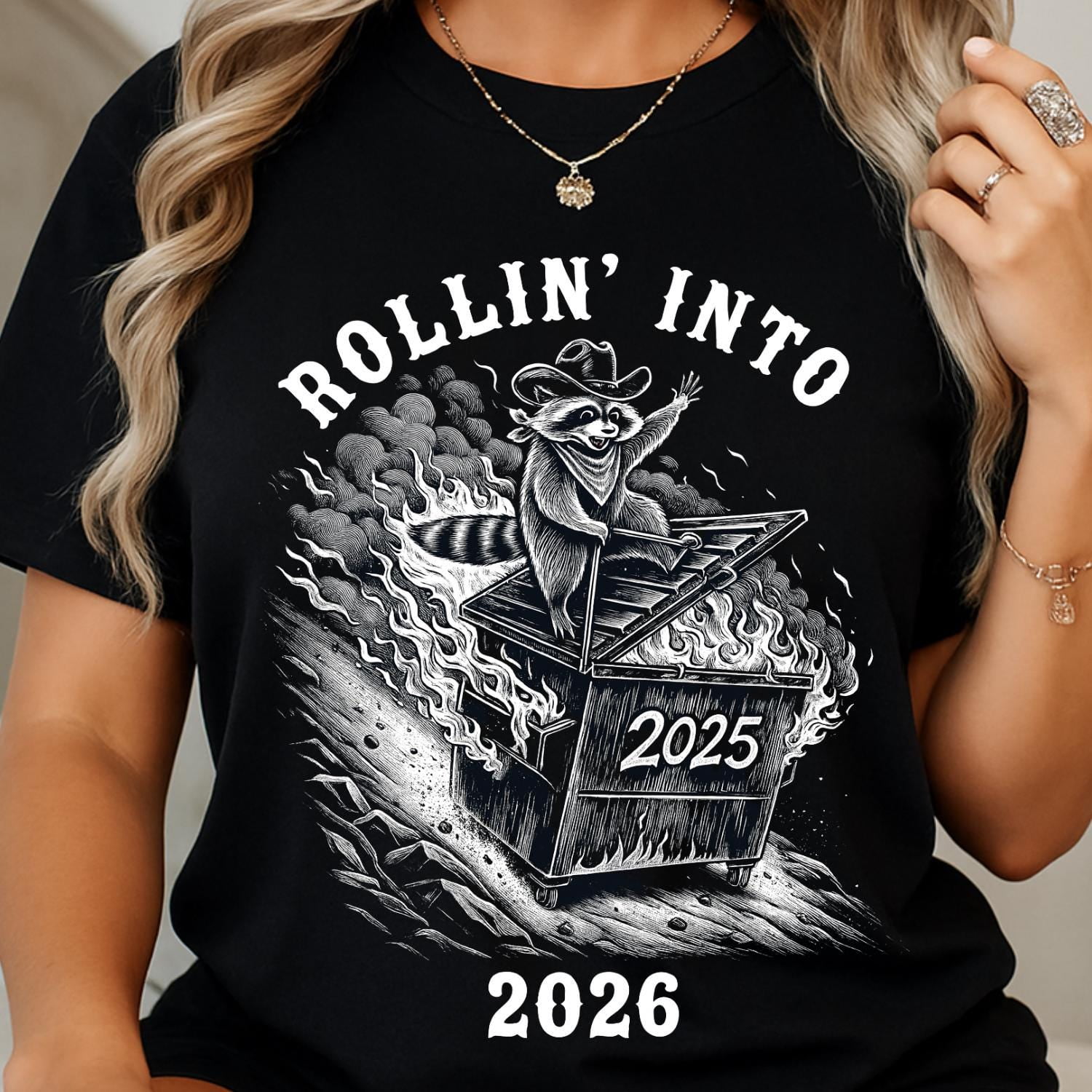 Rollin’ Into 2026: Funny Raccoon Dumpster Fire 2025 Humor New Year Meme ...