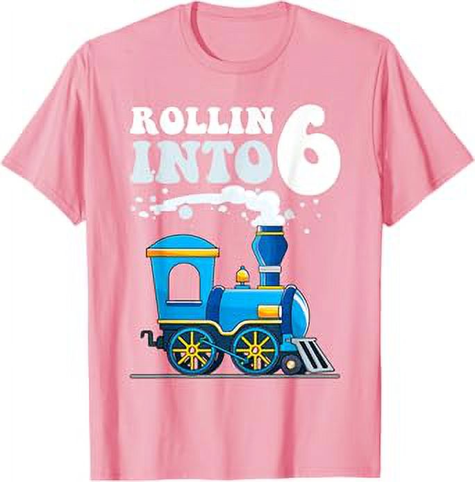 Rollin' Into 6 Train 6th Birthday Party Six Years Old Boys T-Shirt ...