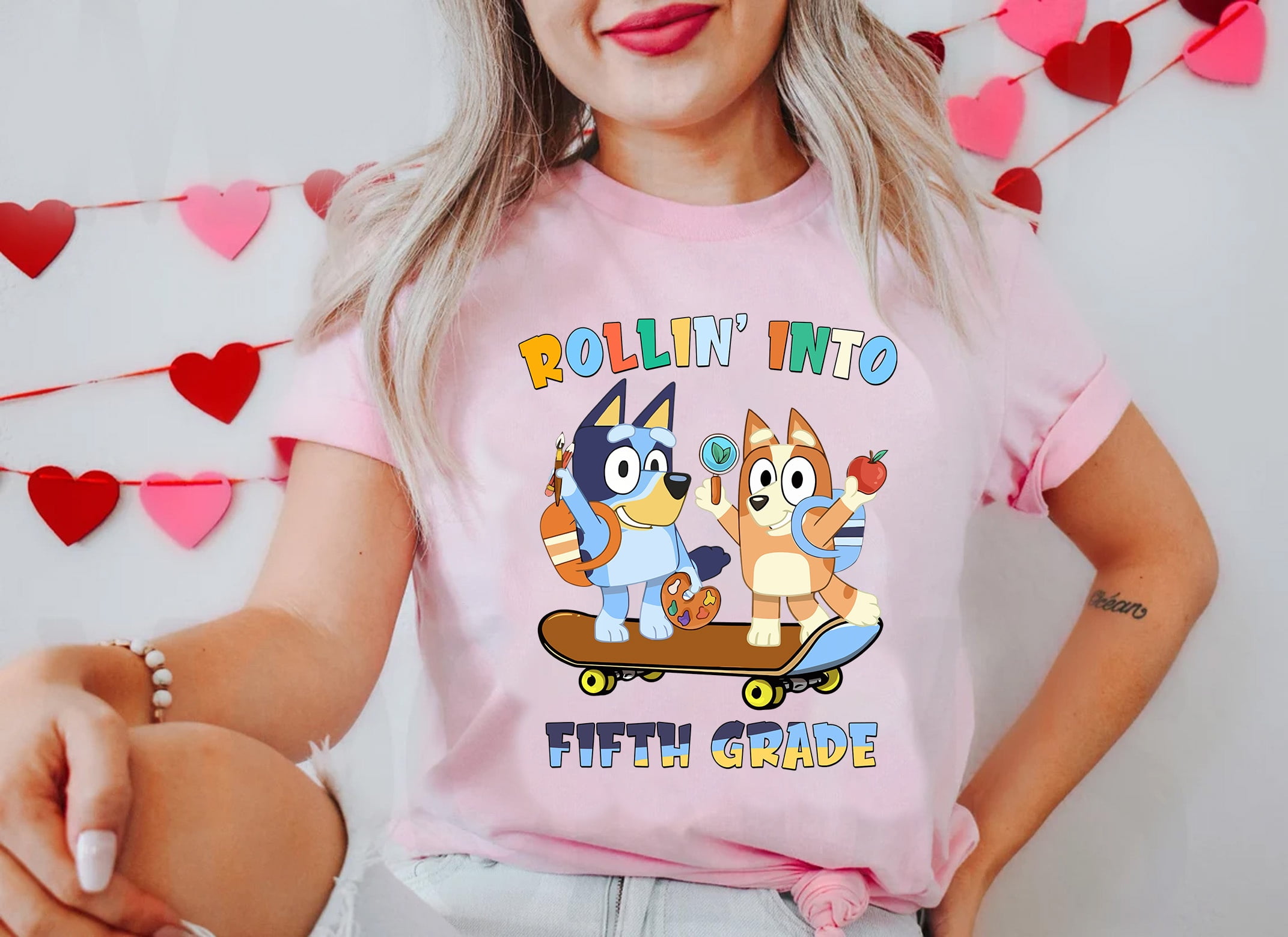 Rollin' Into Fifth Grade Bluey Bingo T-shirt, Back to School Bluey ...