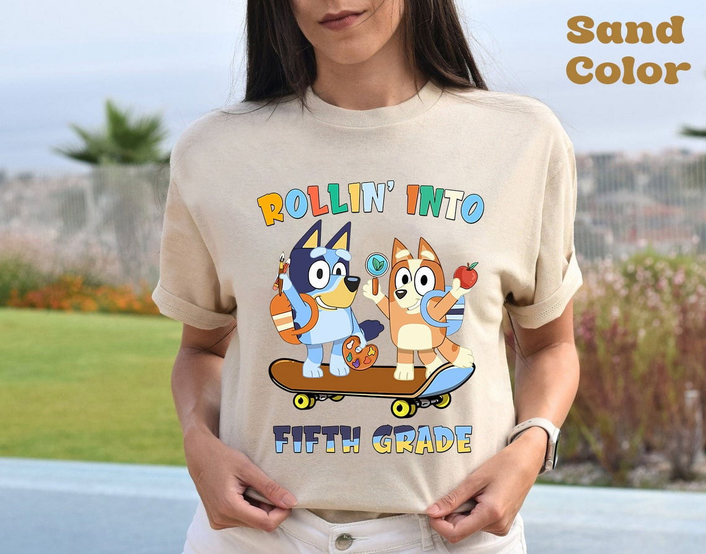 Rollin' Into Fifth Grade Bluey Bingo T-shirt, Back to School Bluey ...