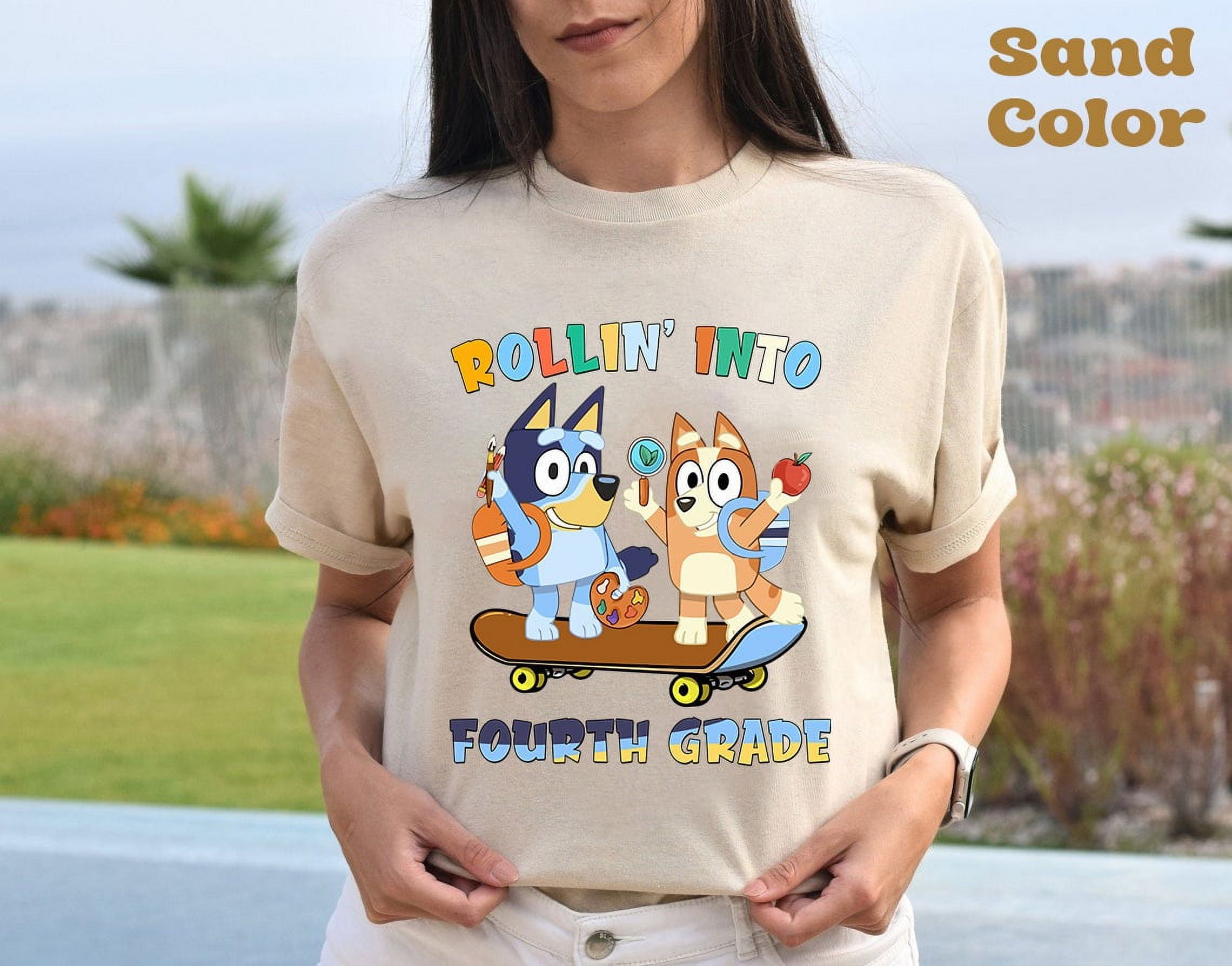 Rollin' Into Fourth Grade Bluey Bingo T-shirt, Back to School Bluey ...