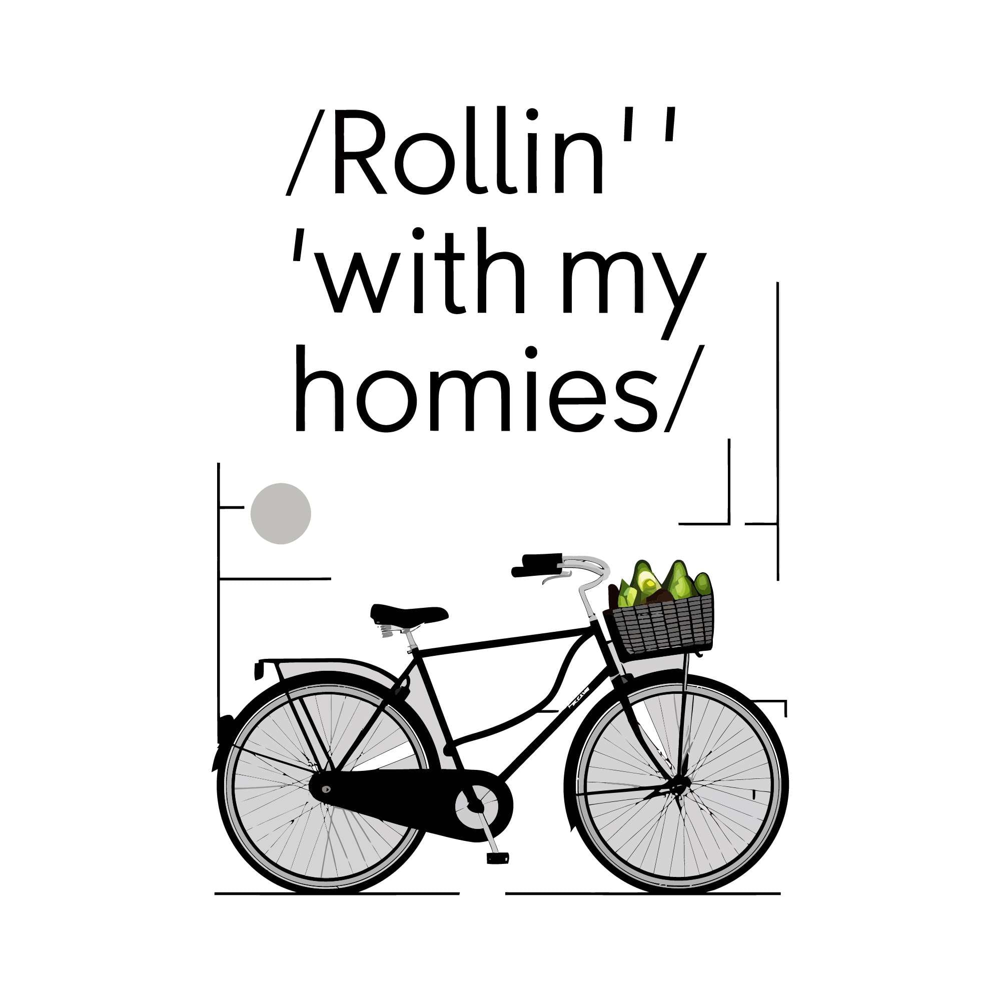 Rollin With My Homies Chillin Hip hop Gang Vintage Cycle Quote Wall Art ...