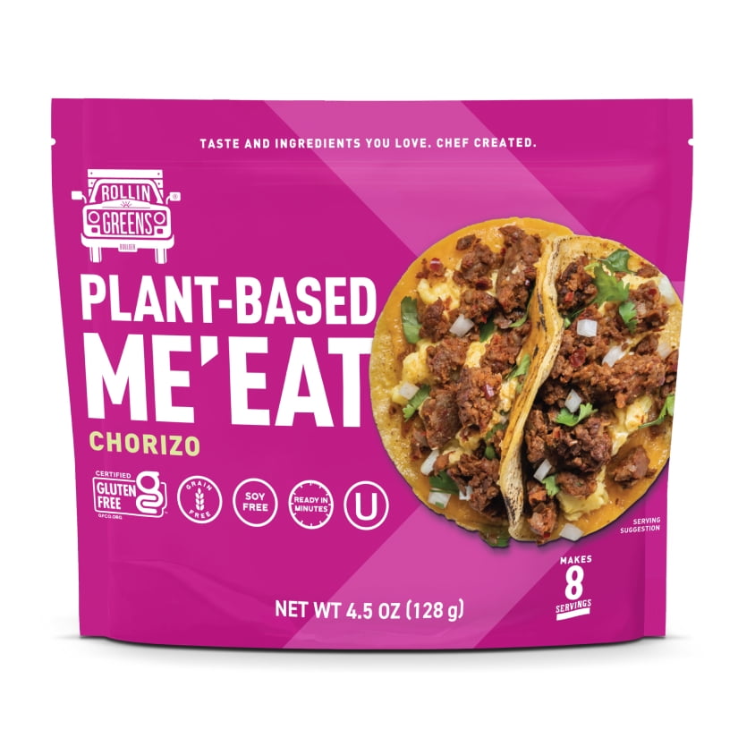 RollinGreens Plant-Based Spicy Chorizo ME'EAT, 4.5 oz Pouch, 1 Count ...