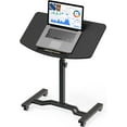 Rolling Adjustable Laptop Cart with Tilting Desktop, Black - Walmart.com