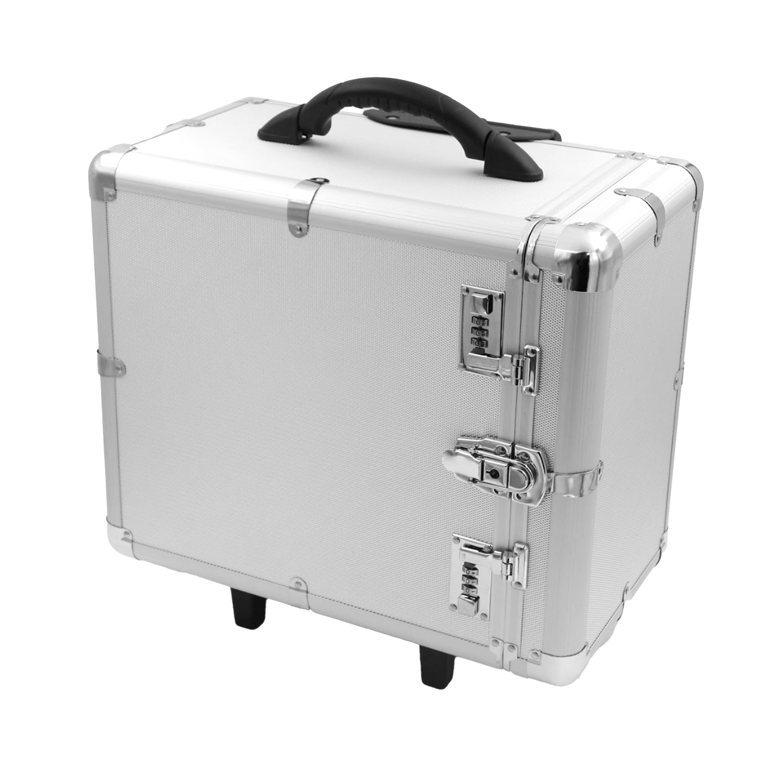 SSWBasics Rolling Aluminum Carrying Case - 16 3/8"L x 9 3/8"W x 13 1/2 ...