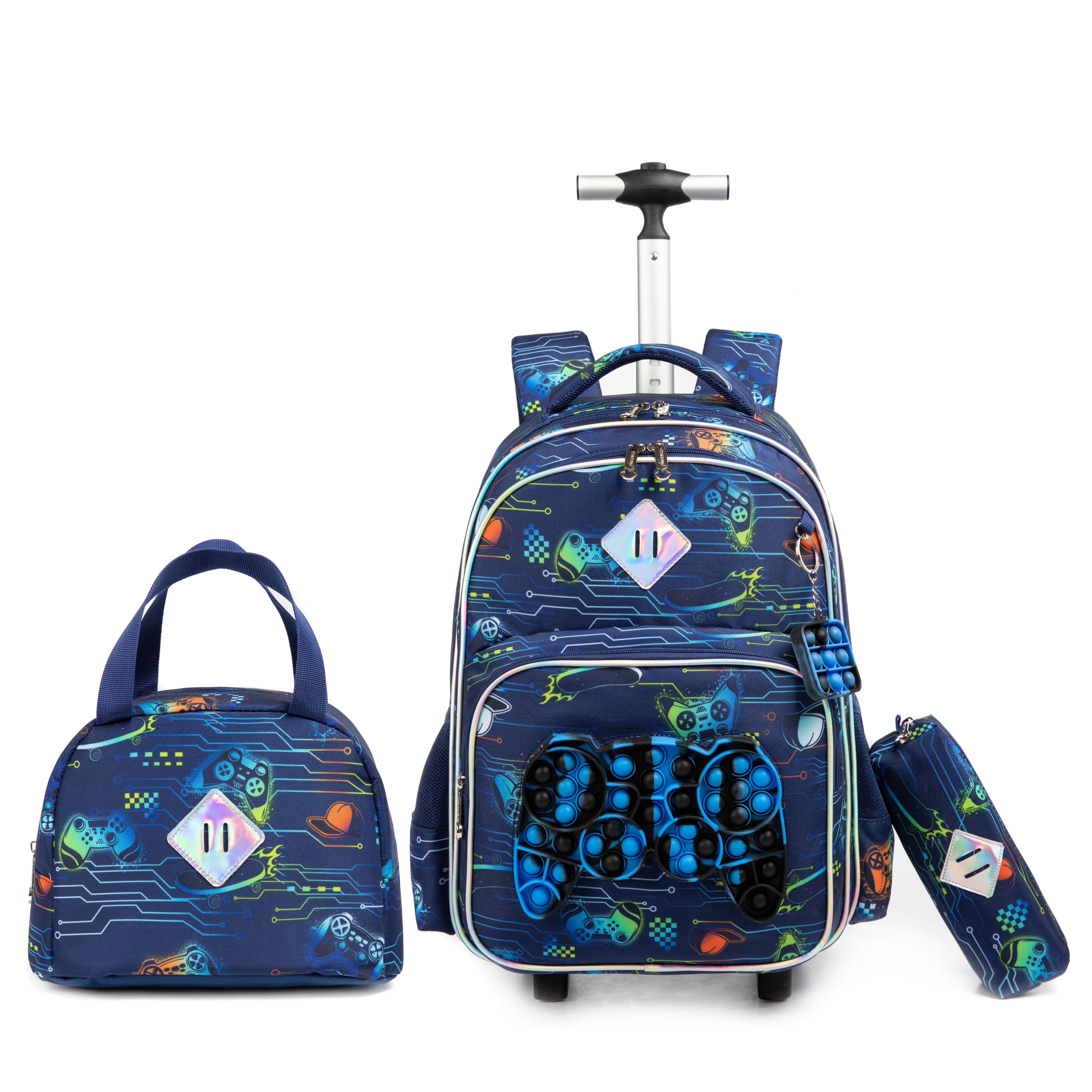 Kids Rolling Backpack Boys with Wheels Roller Backpacks for School with ...