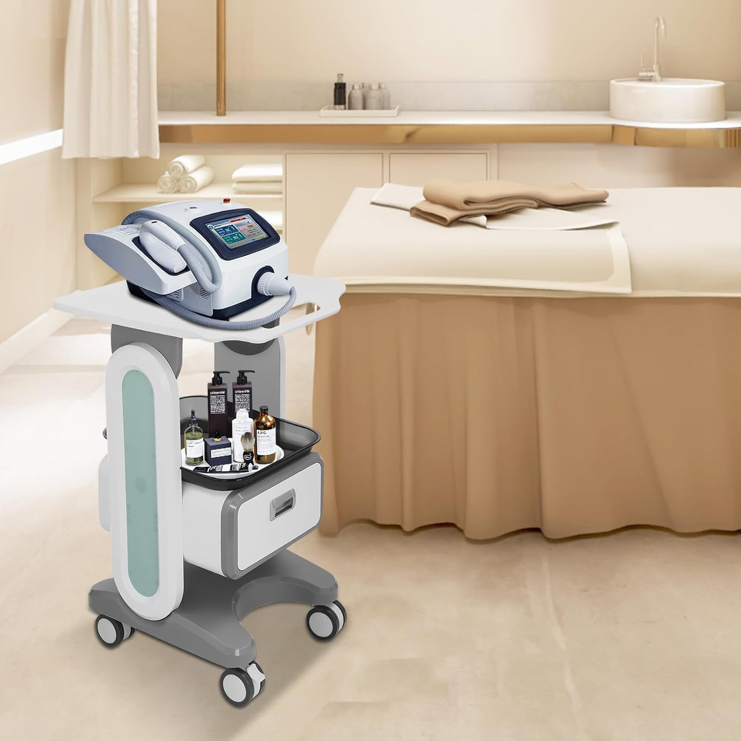 Rolling Beauty Trolley Cart, Professional Rolling Lab Cart with Wheels ...