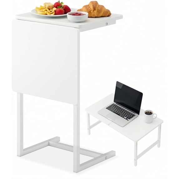 Rolling Over Bed Table Adjustable Height with Wheels Side Table for ...