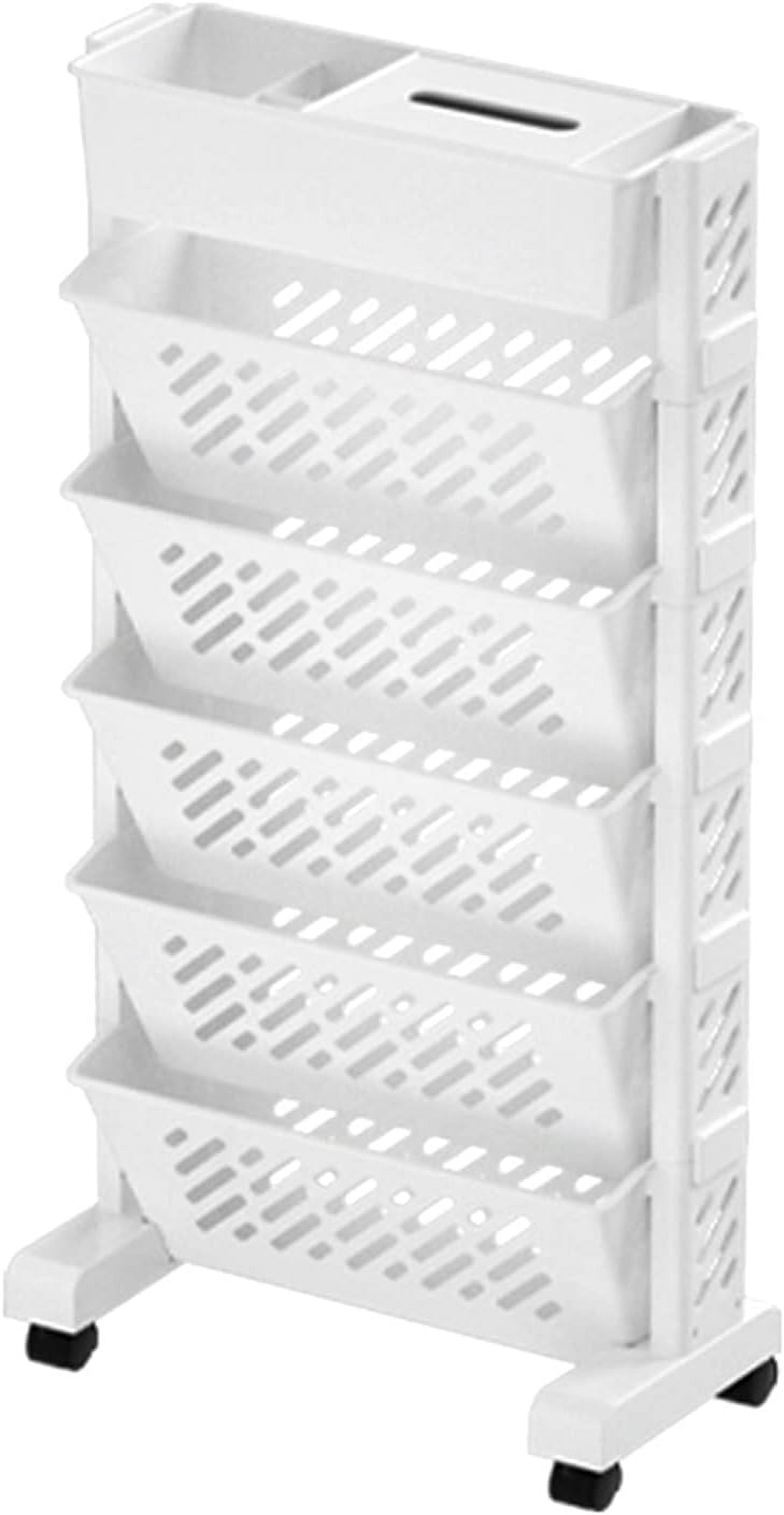 Rolling Bookshelf Movable Bookshelf Large Capacity Book Rack Storage ...