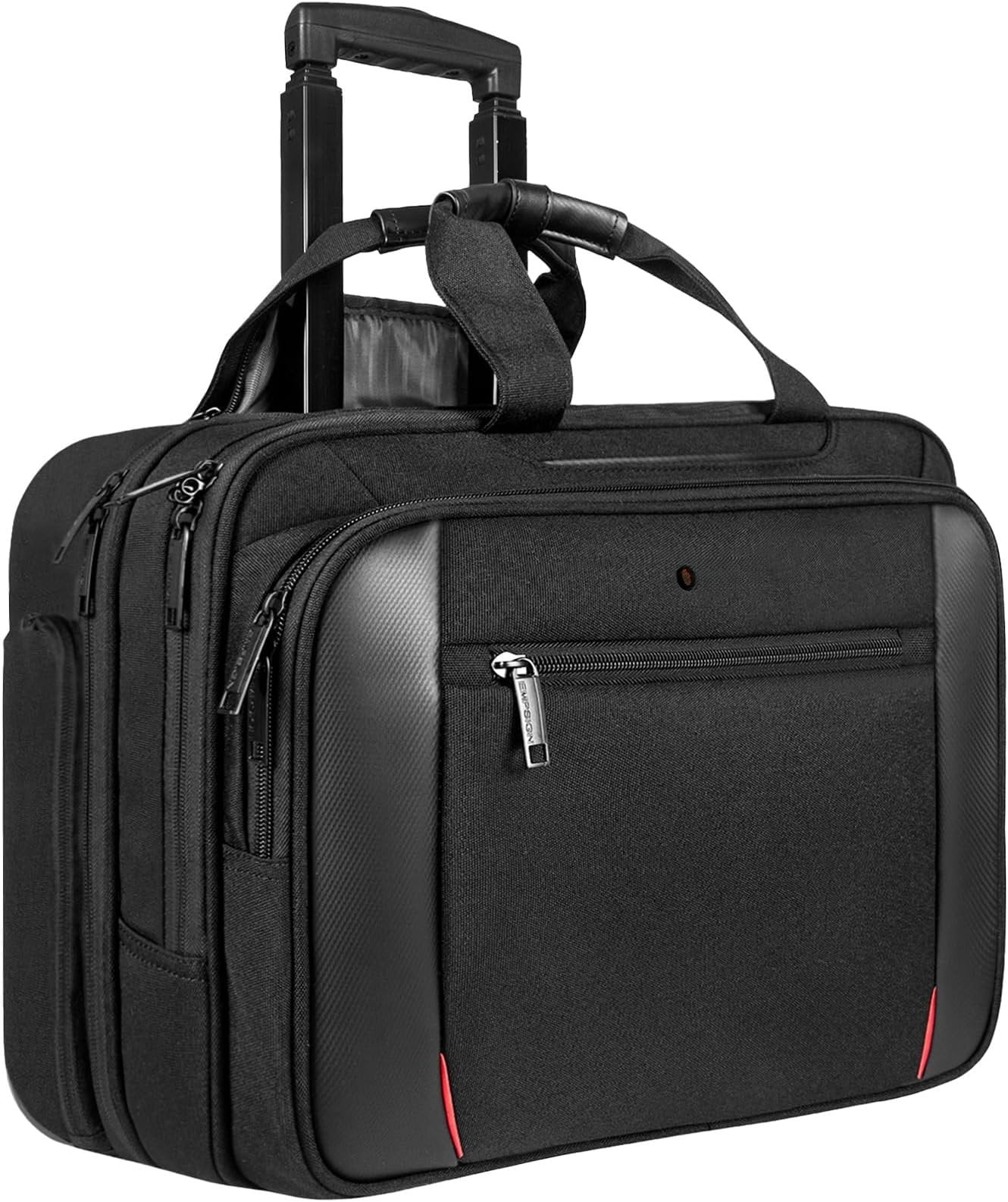 Rolling Briefcase Laptop Bag,17.3" bag with wheels, Water Repellent ...
