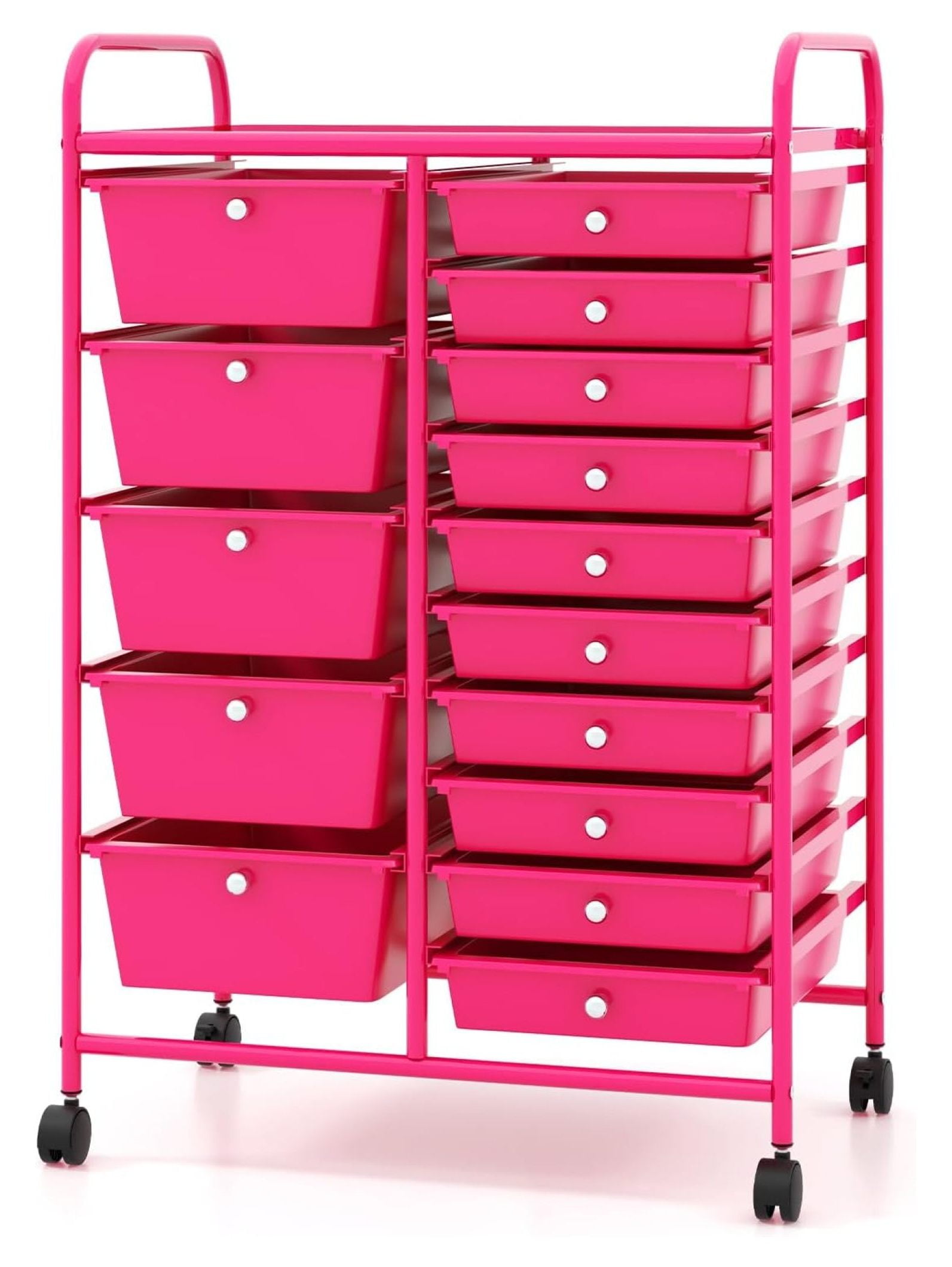 Rolling Cart with 15 Drawers, 15 Tiers Multicolor Trolley, Drawer Bin ...