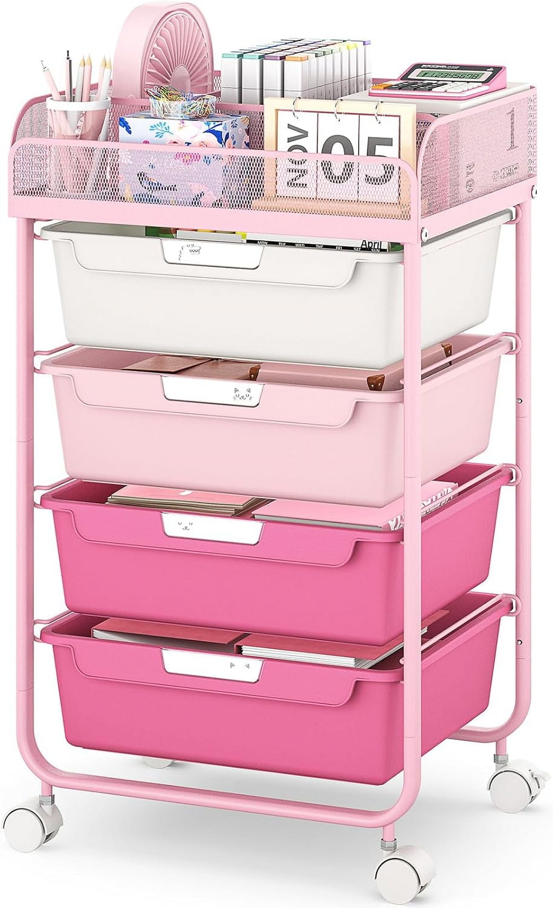 Rolling Cart with 4 Drawers,Rolling Craft Cart,Rolling Storage Cart ...