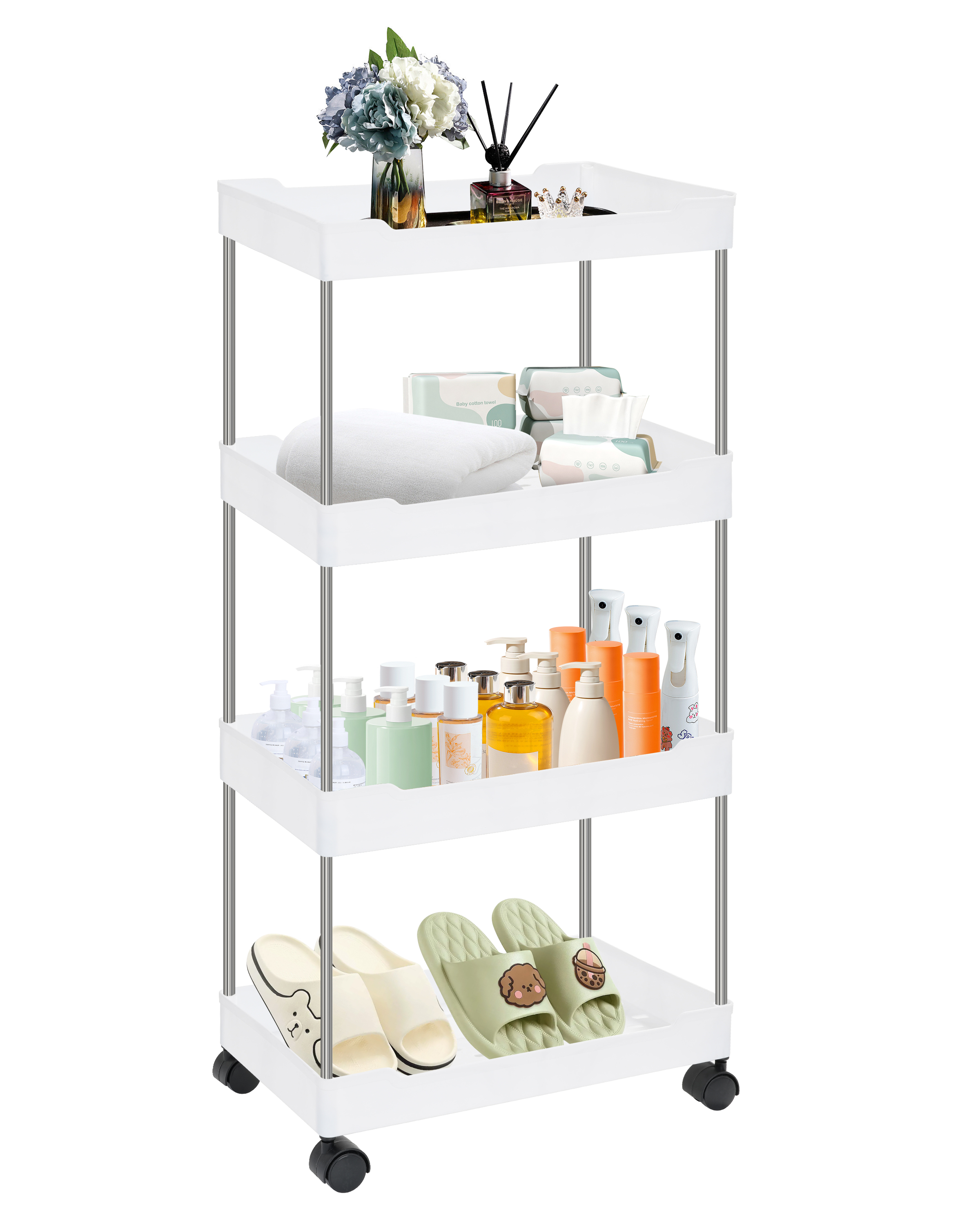 Organize It All 4 Tier Rolling Multifunctional Storage Cart - Walmart.com
