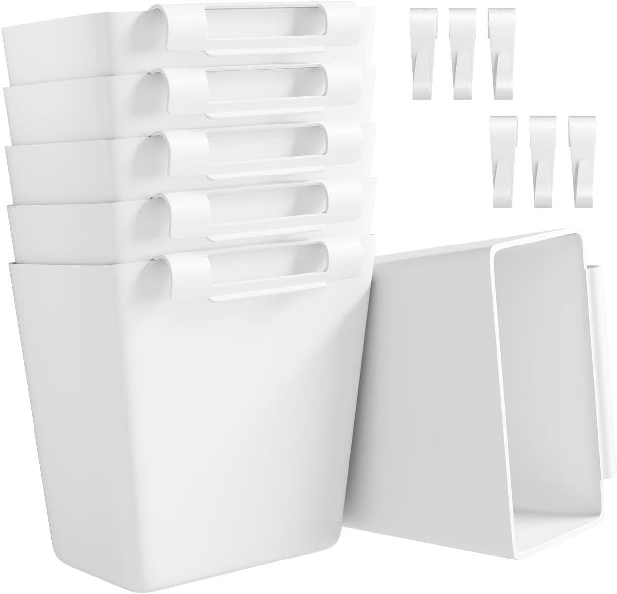 Rolling Cart Accessories, 6 Pack White Plastic Hanging Cup Holders ...
