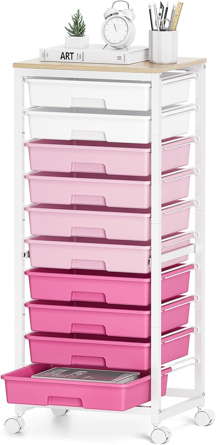 Rolling Cart with Drawers,10 Drawer Rolling Cart,Storage Cart,Utility ...