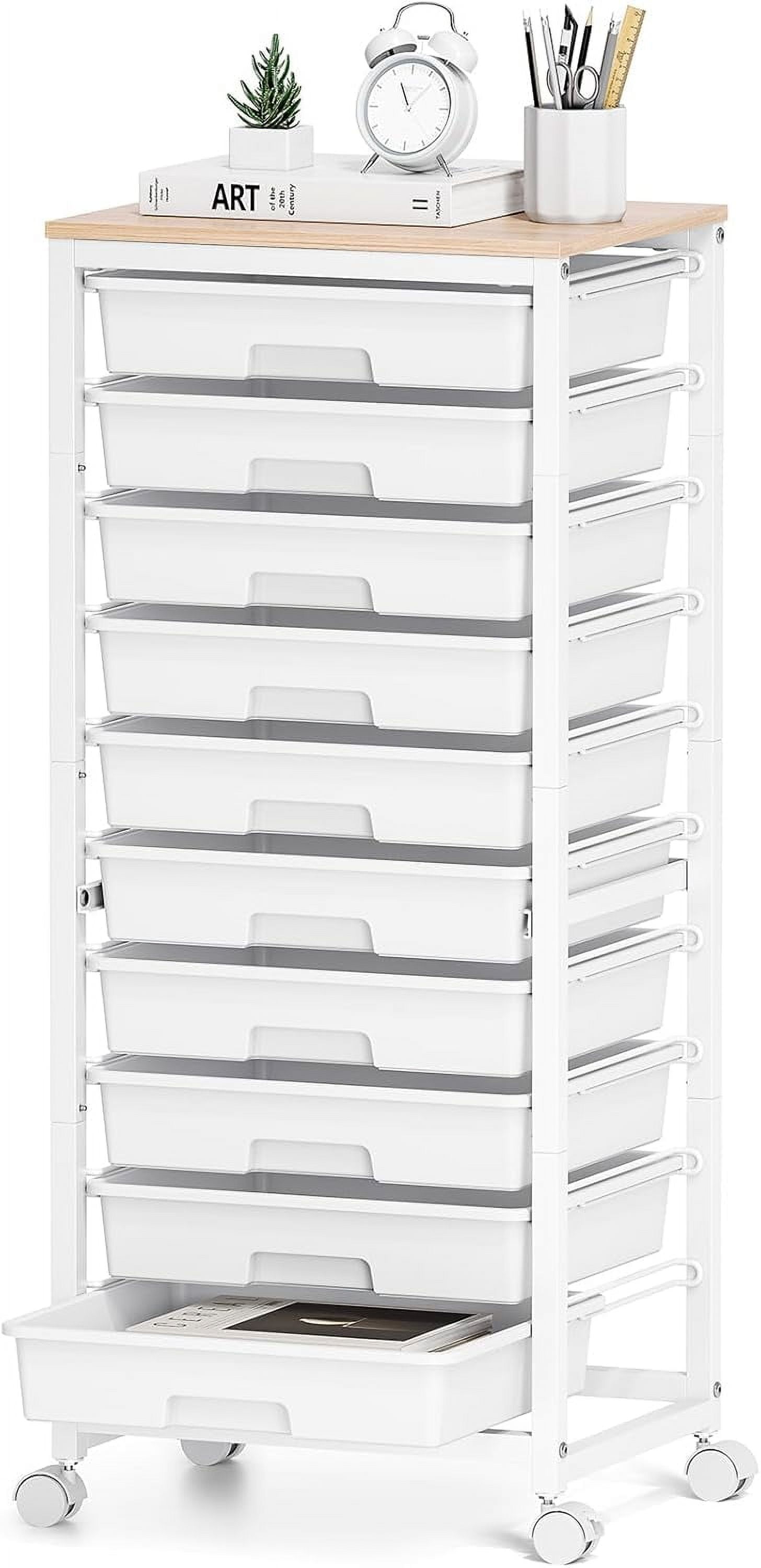 Rolling Cart with Drawers,10 Drawer Rolling Cart,Storage Cart with ...