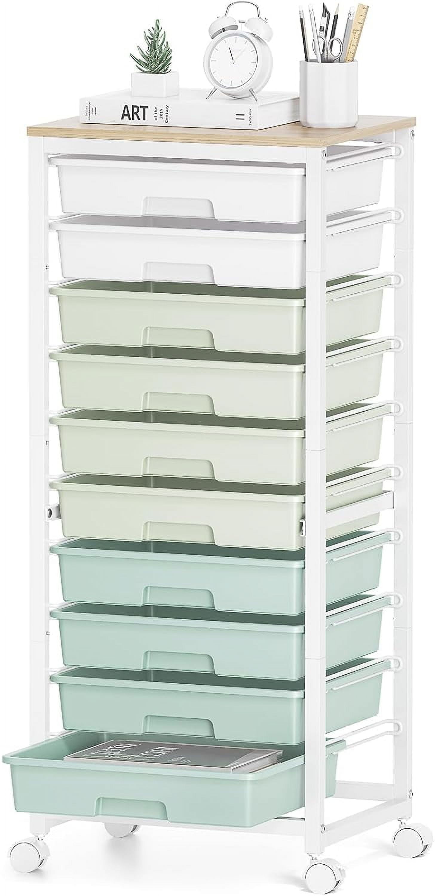 Rolling Cart with Drawers,10 Drawer Rolling Cart,Storage Cart with ...