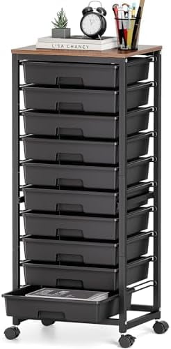 Rolling Cart with Drawers,10 Drawer Rolling Cart,Storage Cart with ...