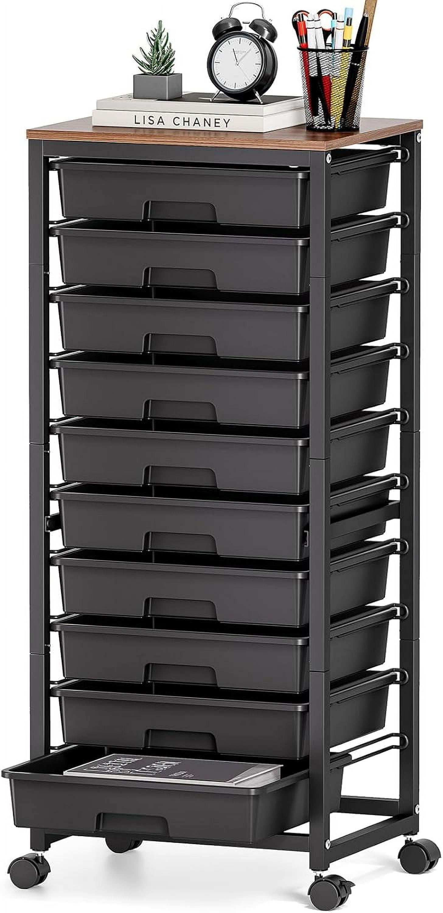 Rolling Cart with Drawers,10 Drawer Rolling Cart,Storage Cart with ...