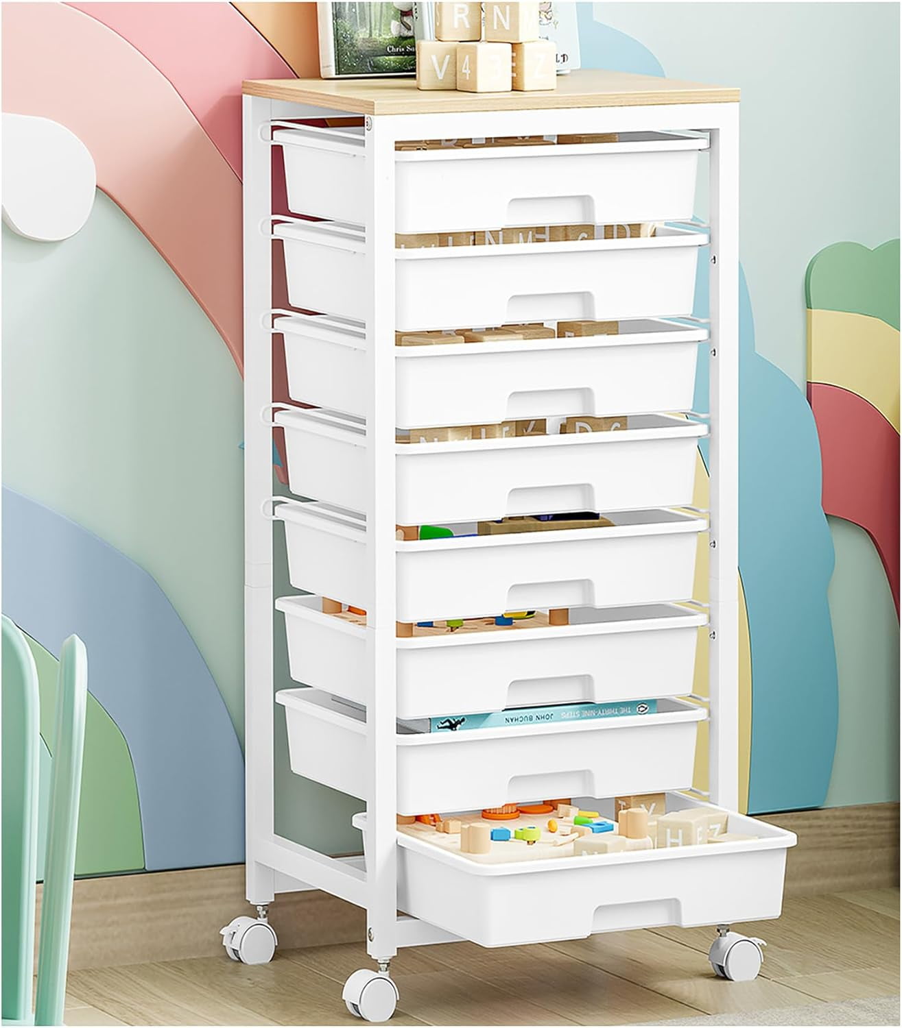 Rolling Cart with Drawers,8 Drawer Rolling Cart,Rolling Drawer Cart ...