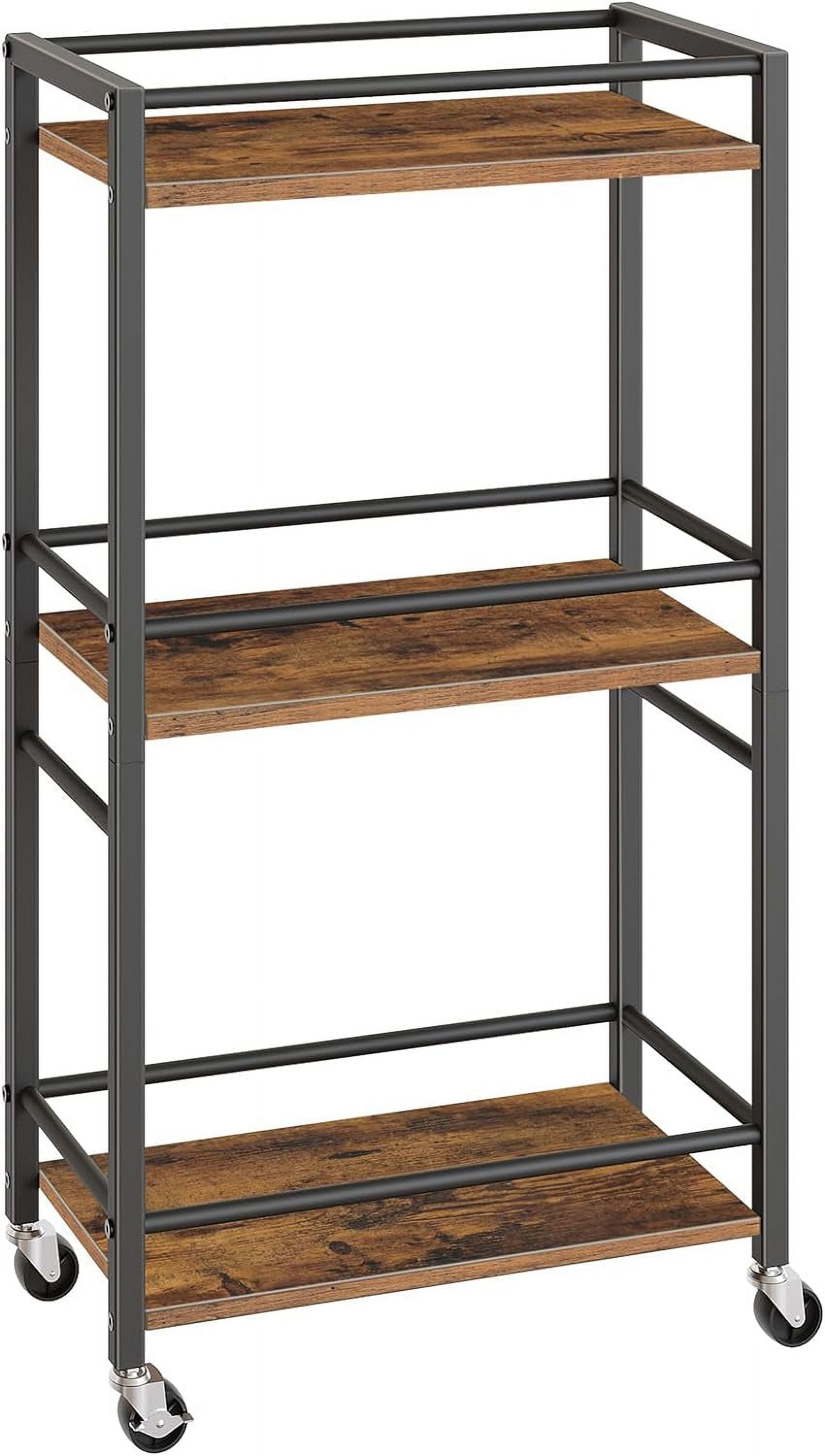 Rolling Cart, Mobile Kitchen Cart on Wheels, Narrow Storage Cart for ...