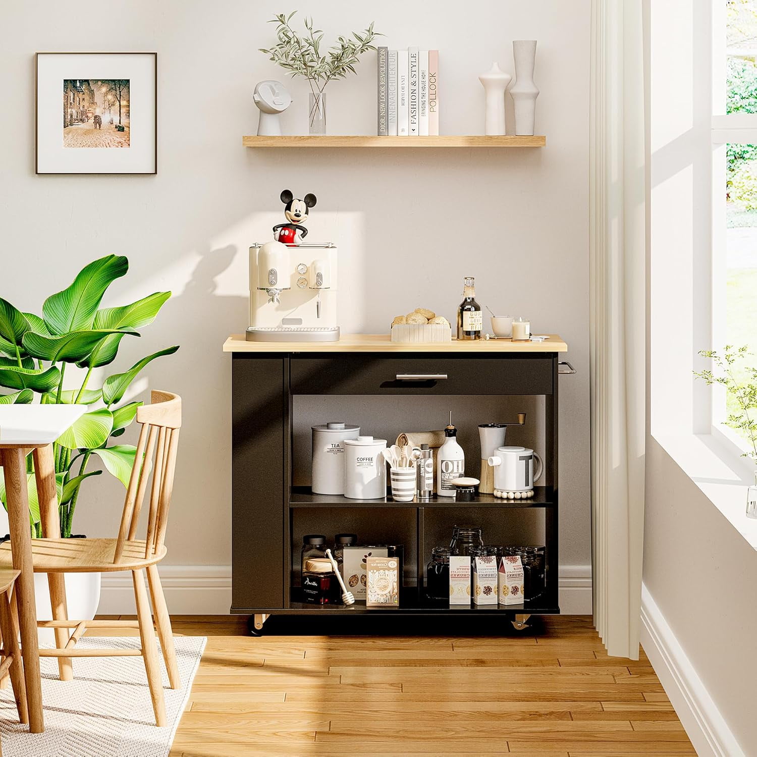 Rolling Cart Storage Organizer with 3 Side Spice Island on Wheels with ...