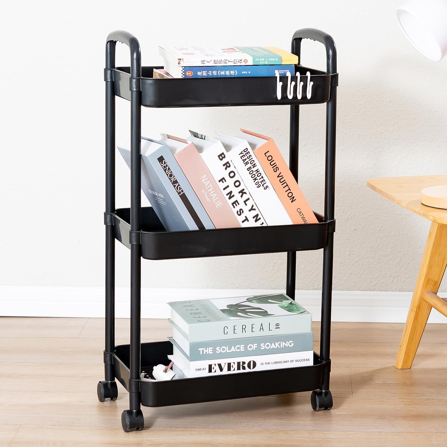 Rolling Cart on Wheels, 3 Tier Utility Cart for Storage and ...
