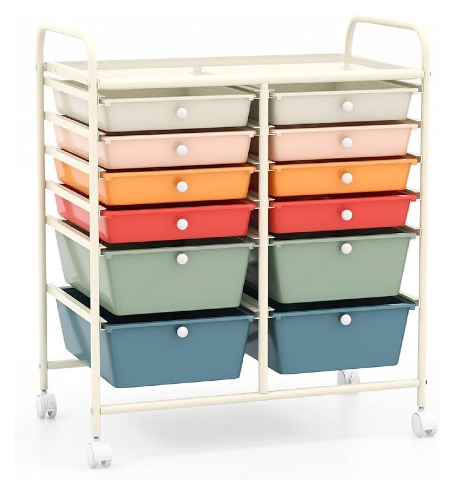 Rolling Cart with Drawers, 12 Drawer Utility Cart, Lockable Wheels, Art ...